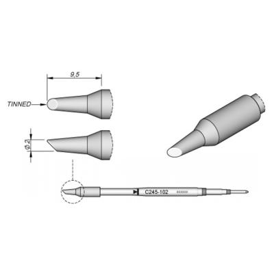 China JBC soldering tips C245102, welding bit C245-102 copper solder tips for JBC T245 handpiece for sale