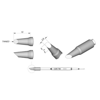 China JBC soldering tips C245784, welding bit C245-784 copper solder tips for JBC T245 handpiece for sale