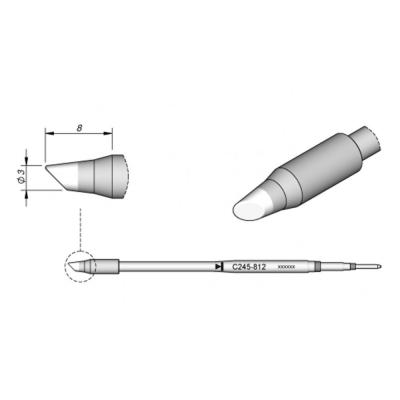 China JBC soldering tips C245812, welding bit C245-812 copper solder tips for JBC T245 handpiece for sale