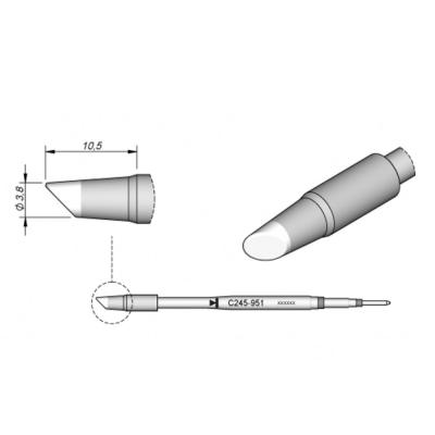 China JBC soldering tips C245951, welding bit C245-951 copper solder tips for JBC T245 handpiece for sale