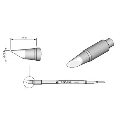 China JBC soldering tips C245056, welding bit C245-056 copper solder tips for JBC T245 handpiece for sale