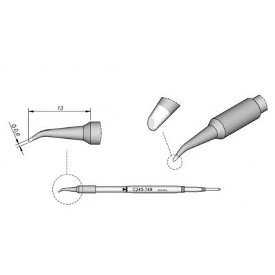 China JBC soldering tips C245749, welding bit C245-749 copper solder tips for JBC T245 handpiece for sale