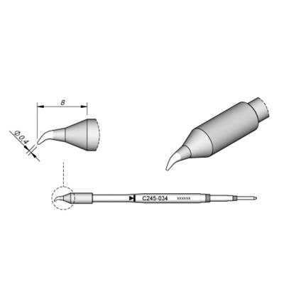 China JBC soldering tips C245034, welding bit C245-034 copper solder tips for JBC T245 handpiece for sale