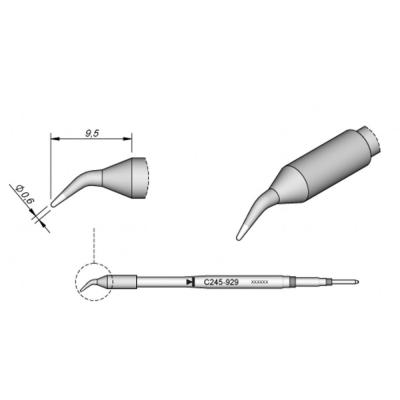 China JBC soldering tips C245929, welding bit C245-929 copper solder tips for JBC T245 handpiece for sale