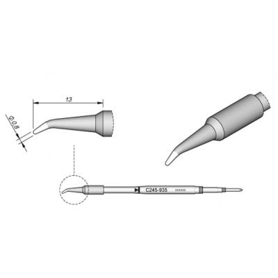 China JBC soldering tips C245935, welding bit C245-935 copper solder tips for JBC T245 handpiece for sale