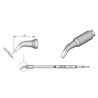 China JBC soldering tips C245863, welding bit C245-863 copper solder tips for JBC T245 handpiece for sale