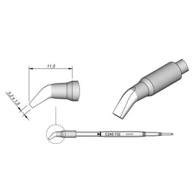 China JBC soldering tips C245732, welding bit C245-732 copper solder tips for JBC T245 handpiece for sale