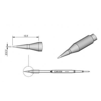 China JBC soldering tips C245030, welding bit C245-030 copper solder tips for JBC T245 handpiece for sale