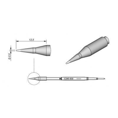China JBC soldering tips C245930, welding bit C245-930 copper solder tips for JBC T245 handpiece for sale