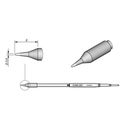 China JBC soldering tips C245201, welding bit C245-201 copper solder tips for JBC T245 handpiece for sale