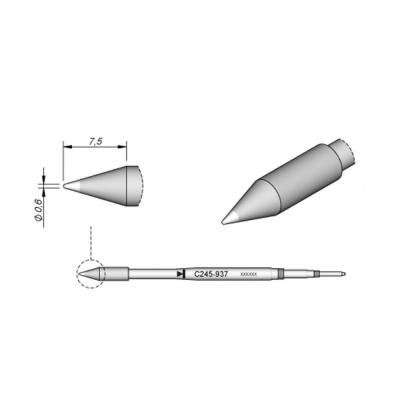 China JBC soldering tips C245937, welding bit C245-937 copper solder tips for JBC T245 handpiece for sale