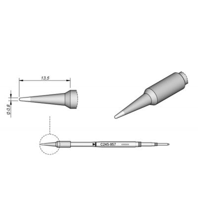 China JBC soldering tips C245957, welding bit C245-957 copper solder tips for JBC T245 handpiece for sale