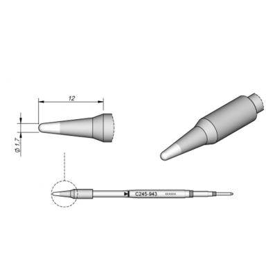 China JBC soldering tips C245943, welding bit C245-943 copper solder tips for JBC T245 handpiece for sale
