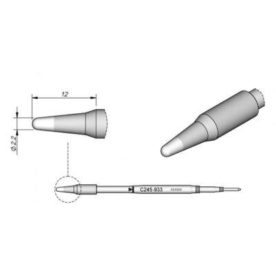 China JBC soldering tips C245933, welding bit C245-933 copper solder tips for JBC T245 handpiece for sale