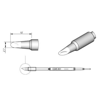 China JBC soldering tips C245931, welding bit C245-931 copper solder tips for JBC T245 handpiece for sale