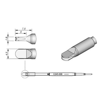 China JBC soldering tips C245009, welding bit C245-009 copper solder tips for JBC T245 handpiece for sale