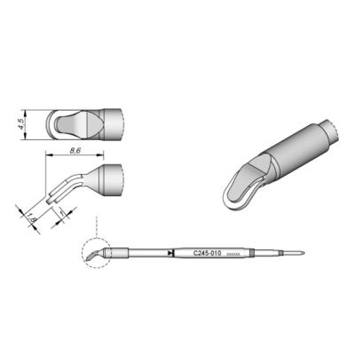 China JBC soldering tips C245010, welding bit C245-010 copper solder tips for JBC T245 handpiece for sale