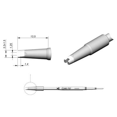 China JBC soldering tips C245757, welding bit C245-757 copper solder tips for JBC T245 handpiece for sale