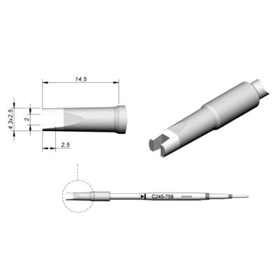 China JBC soldering tips C245758, welding bit C245-758 copper solder tips for JBC T245 handpiece for sale