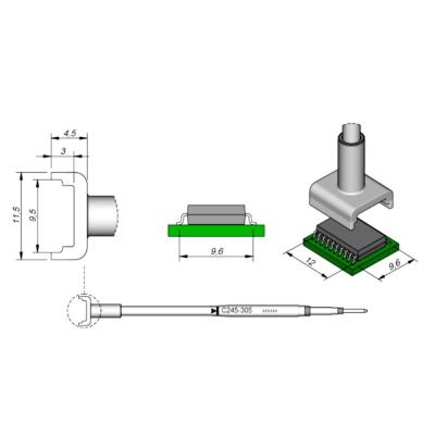 China JBC soldering tips C245305, welding bit C245-305 copper solder tips for JBC T245 handpiece for sale