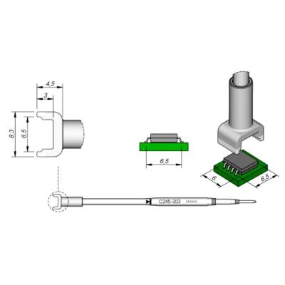 China JBC soldering tips C245303, welding bit C245-303 copper solder tips for JBC T245 handpiece for sale