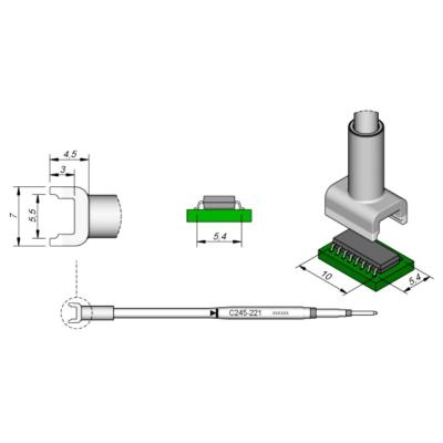 China JBC soldering tips C245221, welding bit C245-221 copper solder tips for JBC T245 handpiece for sale