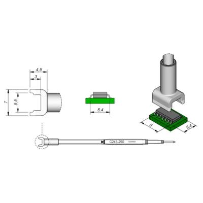 China JBC soldering tips C245250, welding bit C245-250 copper solder tips for JBC T245 handpiece for sale