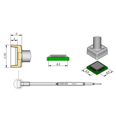China JBC soldering tips C245223, welding bit C245-223 copper solder tips for JBC T245 handpiece for sale