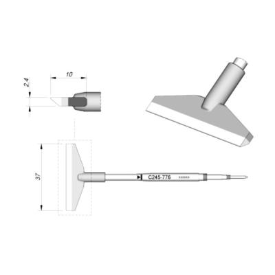China JBC soldering tips C245776, welding bit C245-776 copper solder tips for JBC T245 handpiece for sale