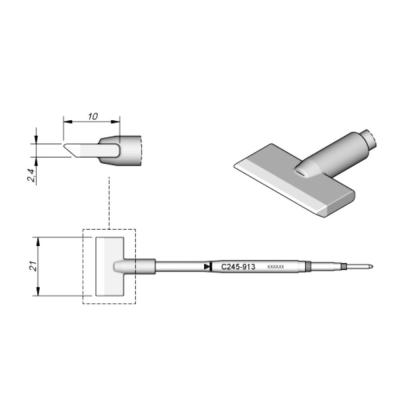 China JBC soldering tips C245913, welding bit C245-913 copper solder tips for JBC T245 handpiece for sale