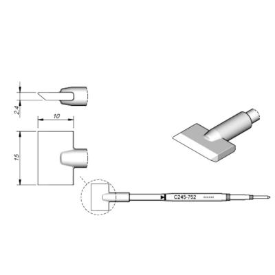 China JBC soldering tips C245752, welding bit C245-752 copper solder tips for JBC T245 handpiece for sale
