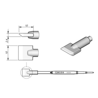 China JBC soldering tips C245914, welding bit C245-914 copper solder tips for JBC T245 handpiece for sale
