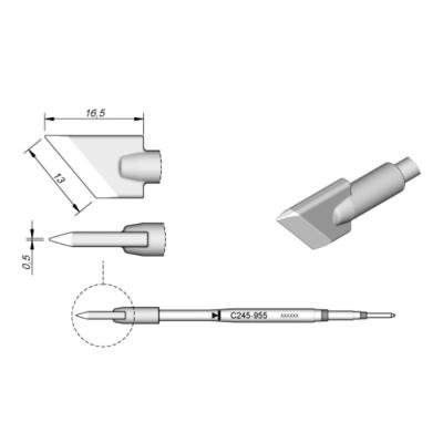 China JBC soldering tips C245955, welding bit C245-955 copper solder tips for JBC T245 handpiece for sale