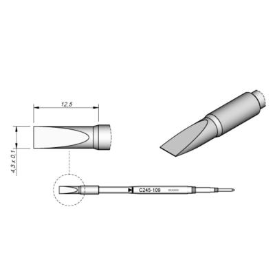 China JBC soldering tips C245109, welding bit C245-109 copper solder tips for JBC T245 handpiece for sale