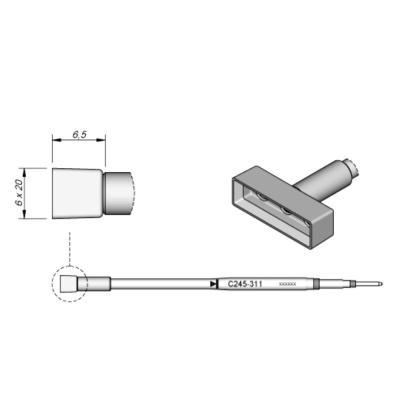 China JBC soldering tips C245311, welding bit C245-311 copper solder tips for JBC T245 handpiece for sale