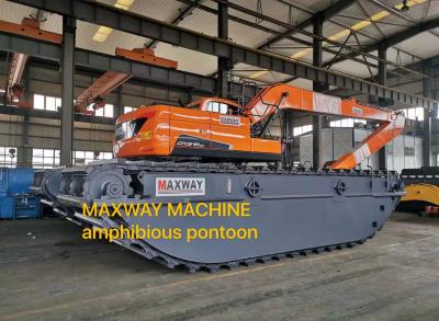 China MAXWAY Heavy Duty MAX215SD-LA Amphibious Excavator with Side Pontoon and Hydraulic Spuds for Working in Deep Water for sale