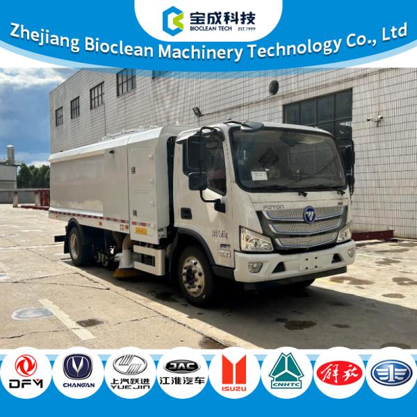 Quality Pure Electric Road Sweeper Truck with Euro 6 Emission Standard and 2mm Tank Thickness for sale