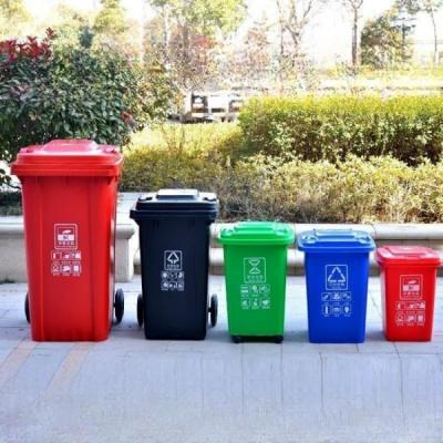 China 80L HDPE Recycling  Waste Disposal Management Trash Can Garbage Bin Collection Bins for sale