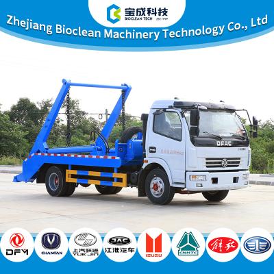 China Swing Arm Waste Truck With 6-Cubic Meter Garbage Bin for sale