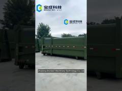 horizontal   smart bin auger marine solid hydraulic  refuse trash waste garbage compactor