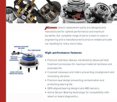 Cina Kemmex 513346 cuscinetto per ruote anteriori per Ford MUSTANG FR3Z1104A conveniente e durevole in vendita
