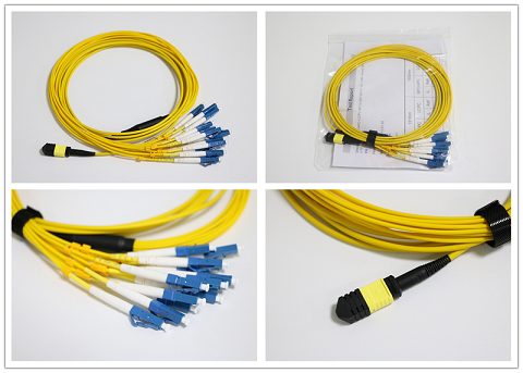 LC SM MTP / MPO Fiber Patch Leads With UPC Optical Fiber Connector 0