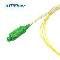 China FTTH Singlemode Simplex SC APC Fiber Optic Pigtail Yellow Jacket for sale
