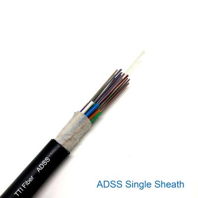 中国 Adssの単一モードG657aの頭上式の空気の誘電性の光ファイバケーブル48 96 144中心 販売のため