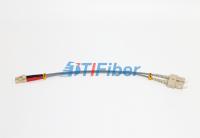 China SC Armoured Fiber Optical Patch Cord Multimode Duplex  With Red / Black Boot for sale