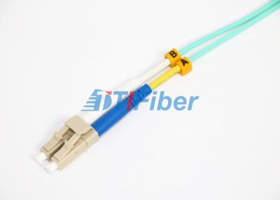 China Cordón de remiendo a dos caras de la fibra óptica OM4 Lc al cable del remiendo del Lc con la virola de cerámica en venta