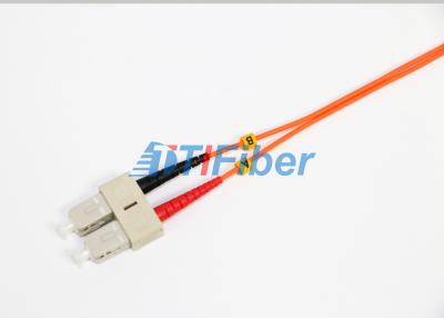 China Lc-Sc van de de Kabel Optische Vezel van Multimode Vezelflard Verbindingsdraad 2mm Oranje Duplexjasje 3M Te koop