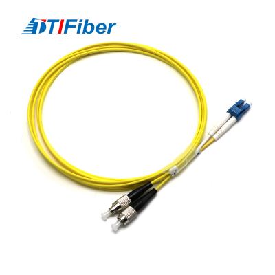 China Chaqueta de PVC del cordón de remiendo de la fibra óptica del duplex FC-LC SM DX del solo modo en venta