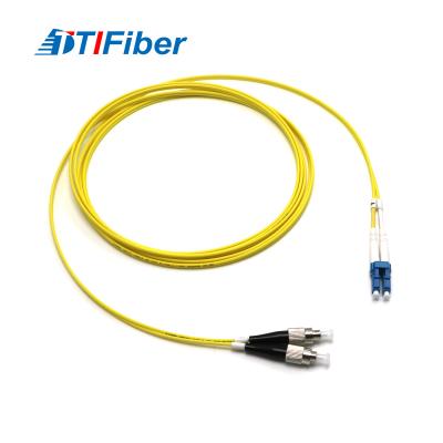 China Chaqueta de PVC del cordón de remiendo de la fibra óptica del duplex FC-LC SM DX del solo modo en venta