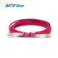 China Duplex OM4 Erica Violet Color Jacket Fiber Optic Patch Cord Multimode for sale
